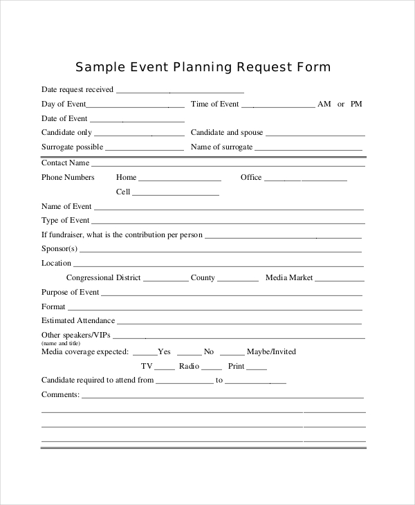 FREE 16+ Sample Event Request Forms in PDF | Excel | Word