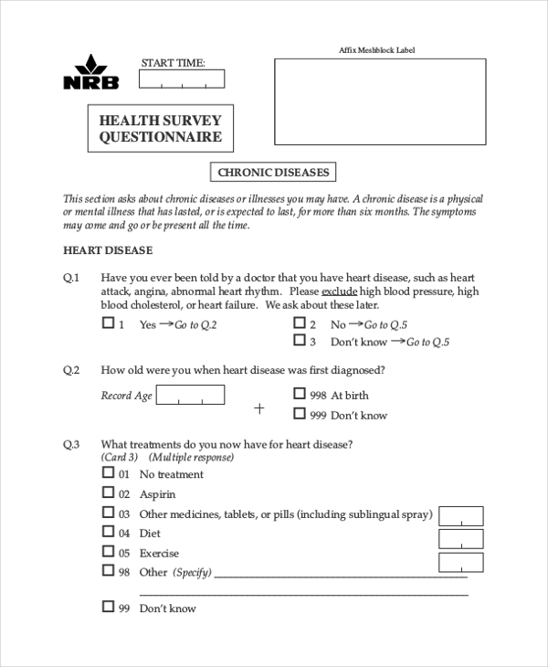 FREE 10+ Survey Questionnaire Form Samples, PDF, MS Word, Google Docs