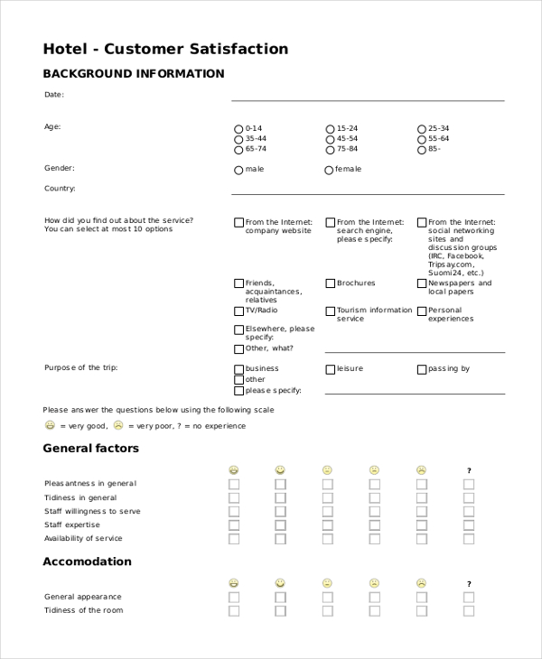 FREE 8+ Sample Customer Satisfaction Forms in PDF | Word | Excel