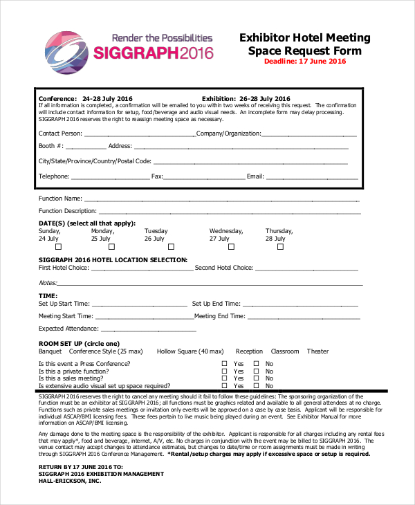 FREE 16+ Sample Event Request Forms in PDF | Excel | Word