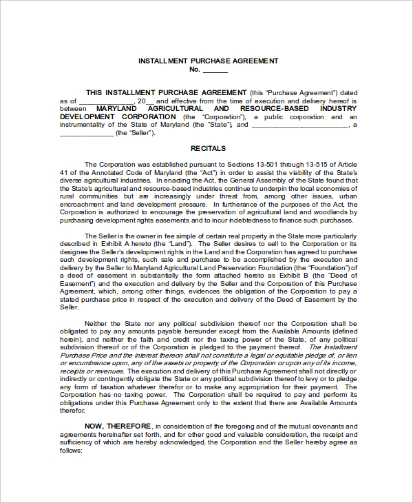 FREE 15+ Purchase Agreement Form Samples, PDF, MS Word, Google Docs