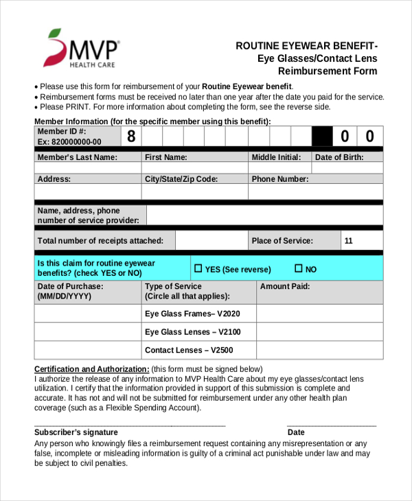 FREE 6+ Sample Medicare Reimbursement Forms in PDF