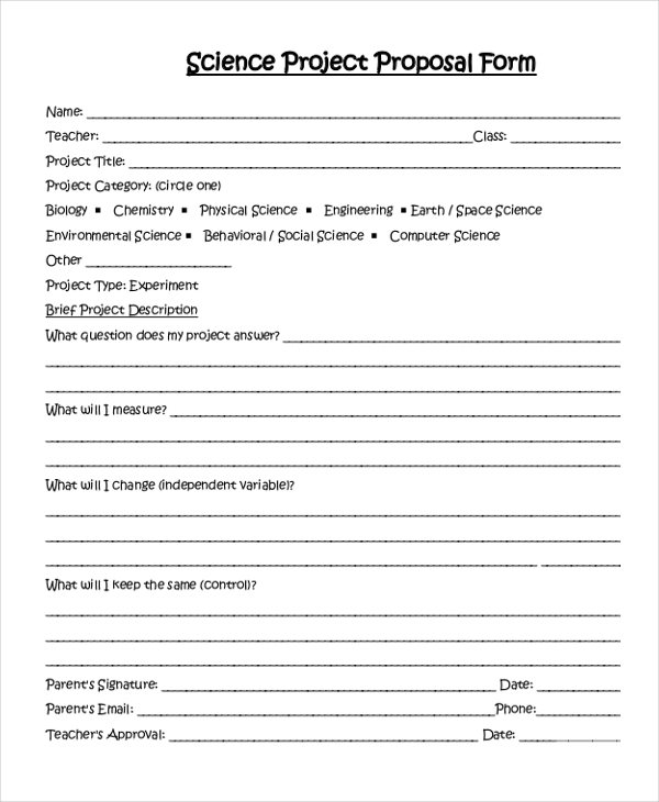 FREE 10 Sample Project Proposal Forms In Pages MS Word