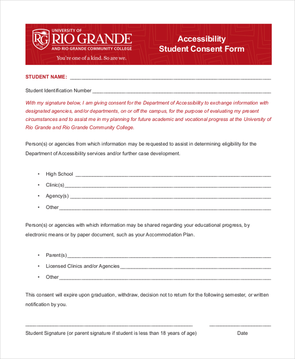 FREE 14+ Student Consent Form Samples, PDF, MS Word, Google Docs