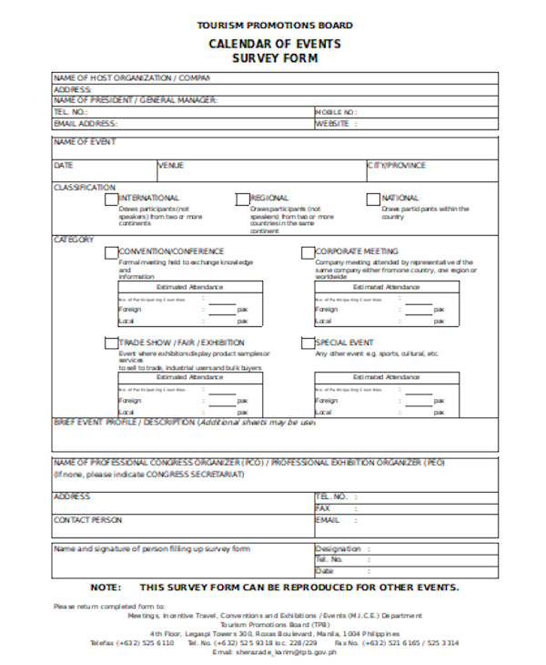 FREE 19+ Survey Form Samples, PDF, MS Word, Google Docs, Excel