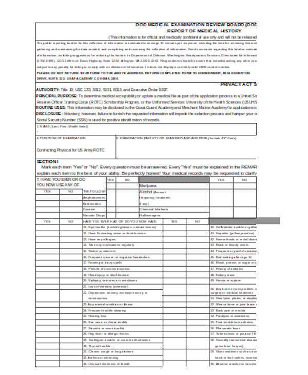 FREE 14+ Medical Examination Form Samples, PDF, MS Word, Google Docs, Excel