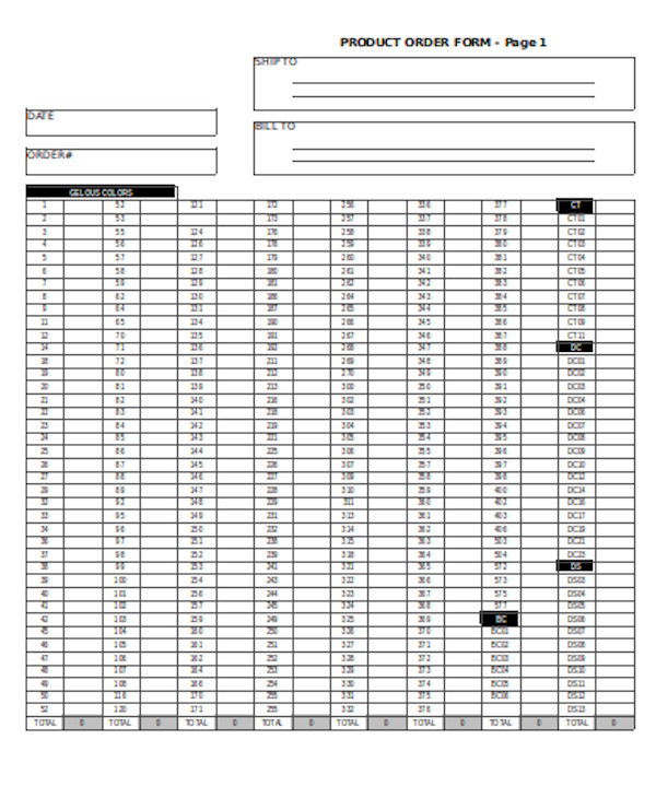 FREE 13+ Sample Product Order Forms in PDF | Excel | Word