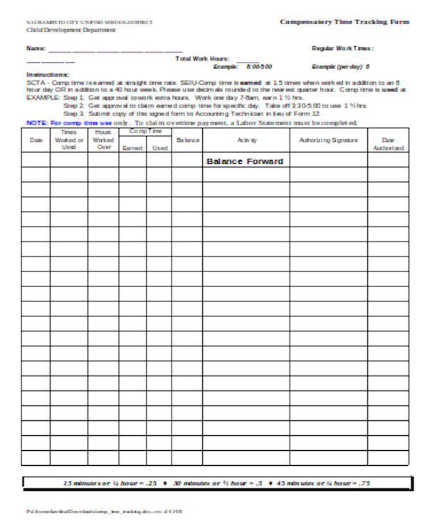 FREE 10+ Sample Time Tracking Forms in PDF | MS Word | Excel