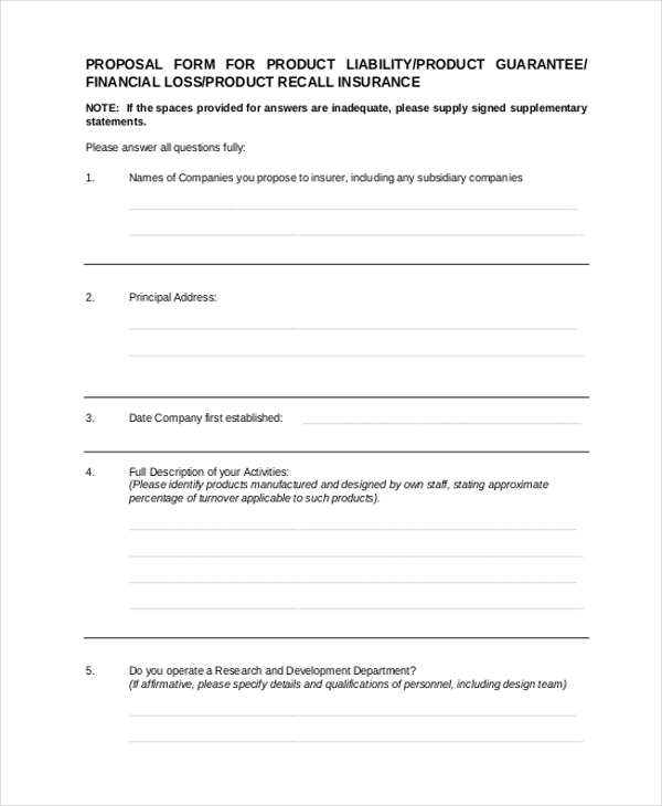 FREE 9+ Product Proposal Forms in MS Word | PDF | Excel