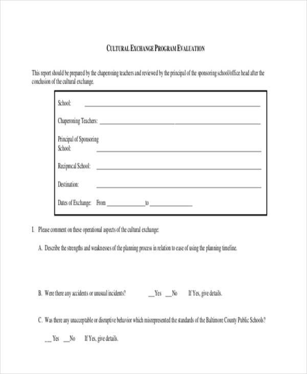 FREE 13+ Sample Program Evaluation Forms in PDF | Excel | Word