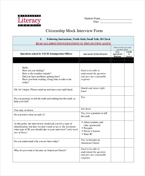 FREE 12+ Interview Questionnaire Form Samples, PDF, MS Word, Google ...