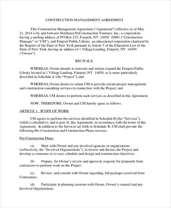 FREE 13+ Construction Agreement Forms in Samples, PDF, MS Word, Google Docs