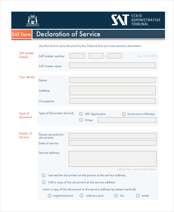 FREE 25+ Sample Service Forms in PDF | Excel | Word