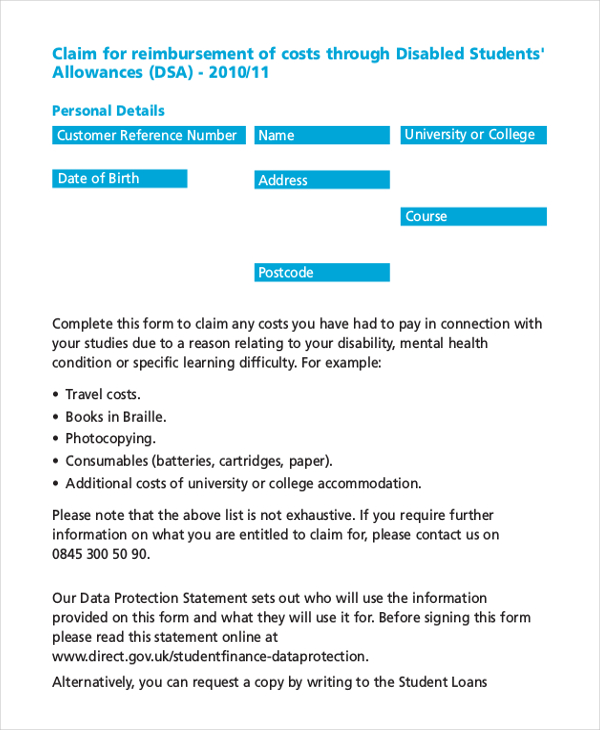 FREE 9+ Sample Disability Claim Forms in PDF | MS Word