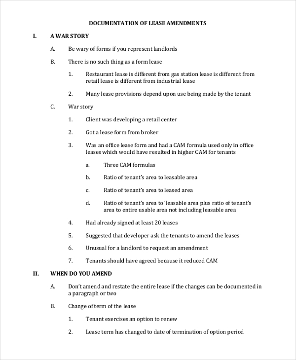 FREE 14+ Lease Amendment Form Samples, PDF, MS Word, Google Docs