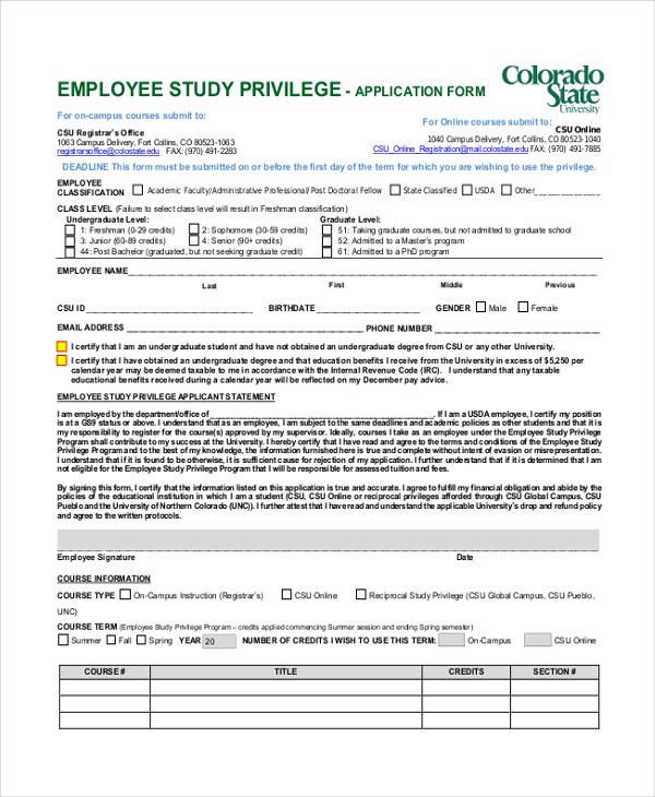 FREE 12+ Sample Employee Application Forms in PDF | MS Word | Excel