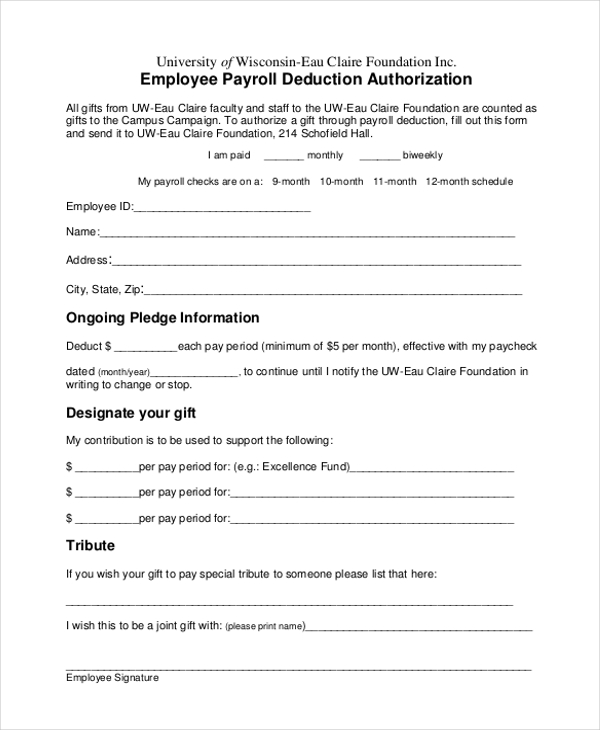 FREE 14+ Sample Payrolle Deduction Forms in PDF | Excel | Word