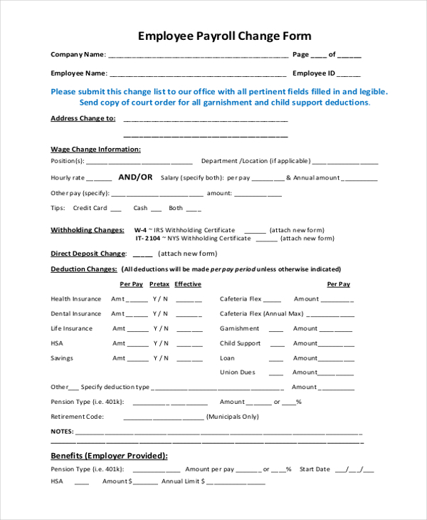 FREE 12+ Sample Employee Payroll Forms in PDF | Excel | Word