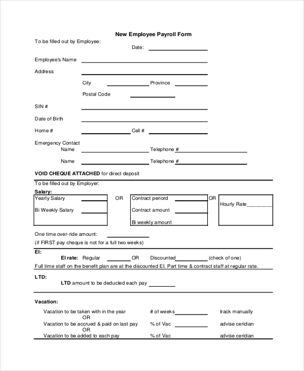 Free 21 Sample Payroll Forms In Ms Word Pdf Excel