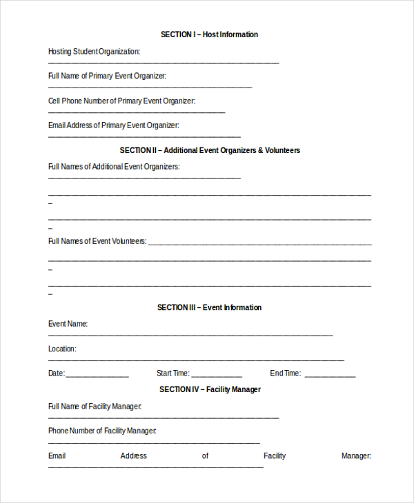 FREE 10+ Sample Event Management Forms in PDF | MS Word