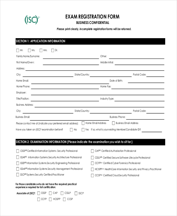 FREE 17+ Examination Form Samples, PDF, MS Word, Google Docs, Excel