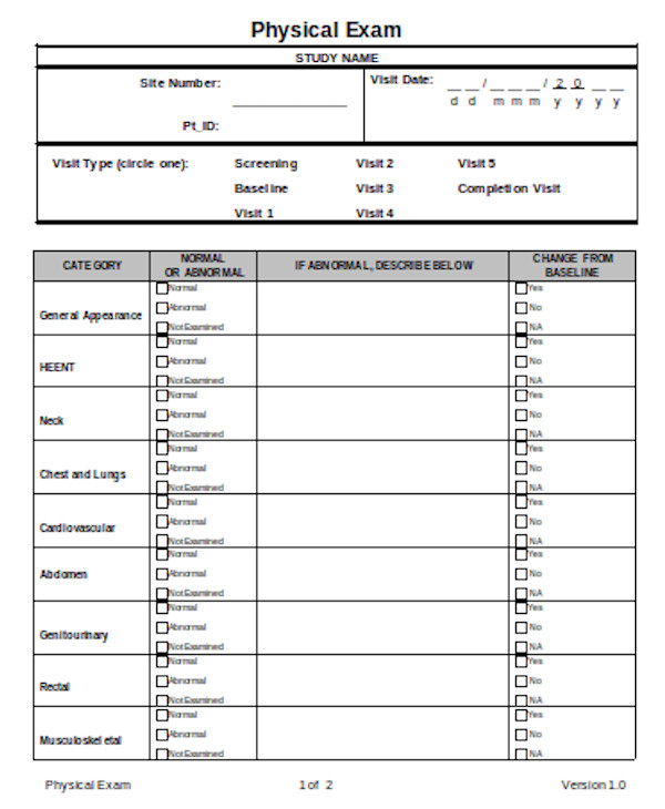 FREE 16+ Physical Examination Form Samples, PDF, MS Word, Google Docs ...
