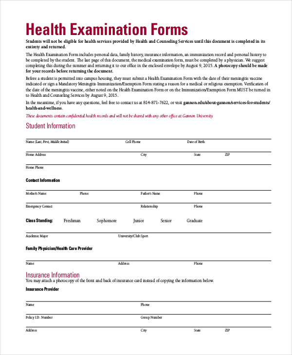 FREE 17+ Examination Form Samples, PDF, MS Word, Google Docs, Excel