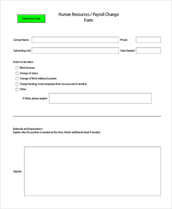 FREE 12+ Sample Payroll Change Forms in PDF | Excel | Word