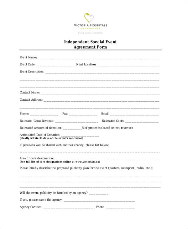 FREE 10+ Sample Event Agreement Forms in PDF