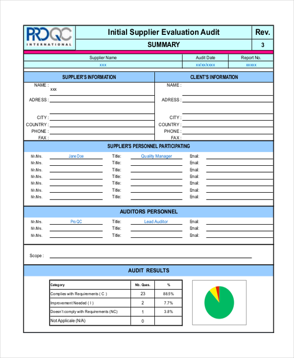FREE 12+ Sample Supplier Evaluation Forms in PDF | MS Word | Excel