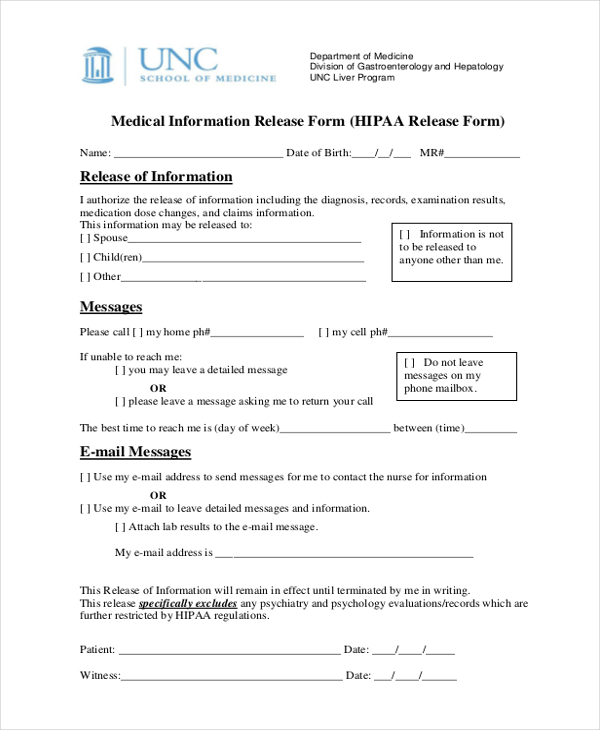 FREE 14+ HIPAA Release Form Samples, PDF, MS Word, Google Docs