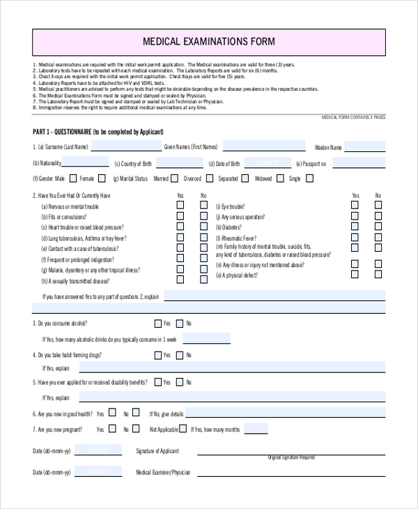 FREE 17+ Examination Form Samples, PDF, MS Word, Google Docs, Excel