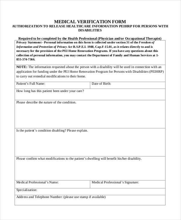FREE 23+ Sample Verification Forms in PDF | Word | Excel
