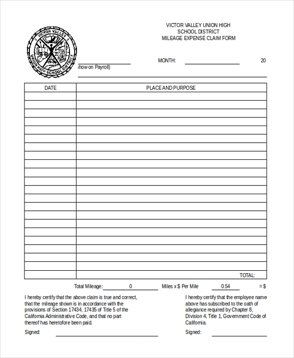 FREE 11+ Sample Travel Expense Claim Forms in MS Word | PDF | MS Excel