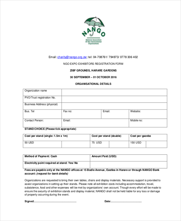 FREE 13+ NGO Registration Form Samples, PDF, MS Word, Google Docs, Excel