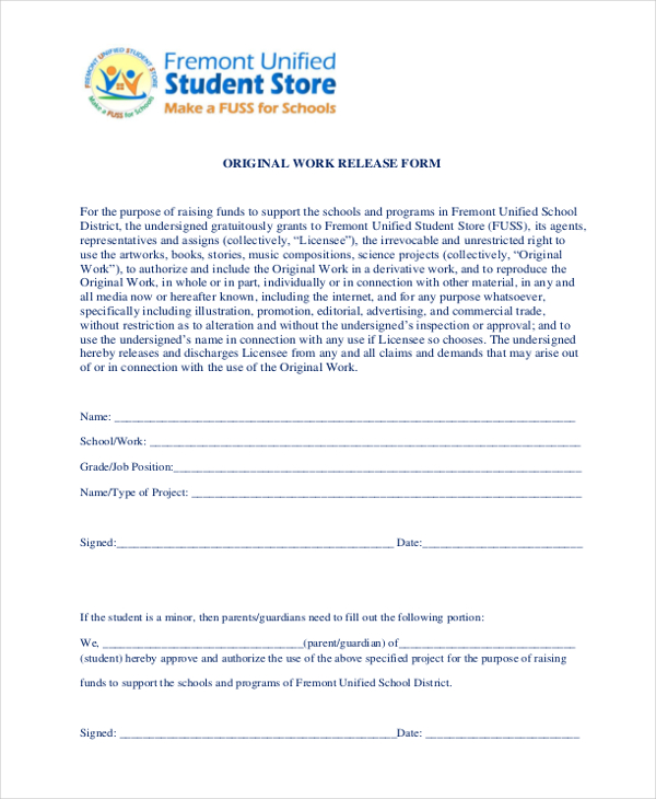FREE 13+ Work Release Form Samples, PDF, MS Word, Google Docs