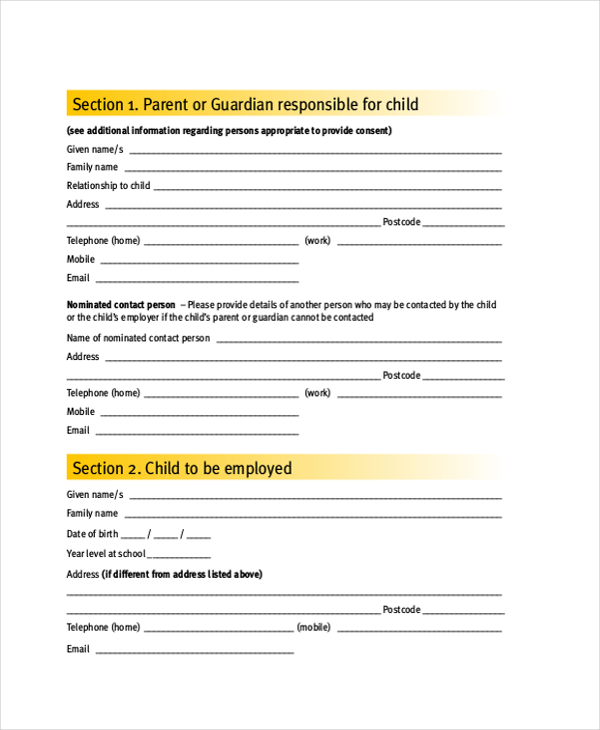 FREE 11+ Sample Parental Consent Forms in PDF | MS Word