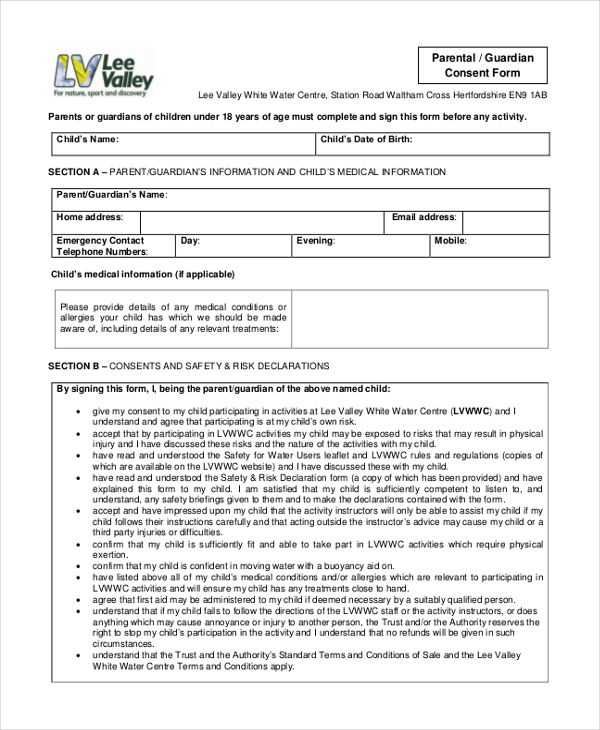 FREE 11+ Sample Parental Consent Forms in PDF | MS Word