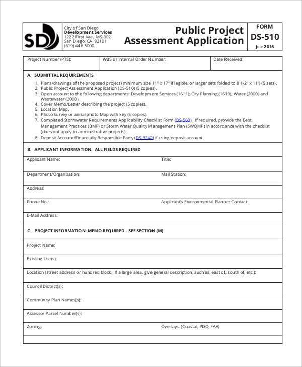 FREE 12+ Sample Project Assessment Froms in PDF | MS Word | Excel