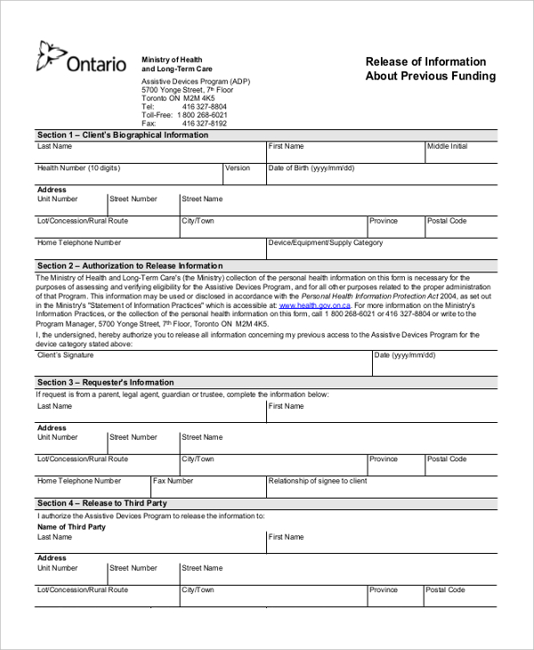 FREE 10+ Sample Release of Information Forms in PDF | Word | Excel