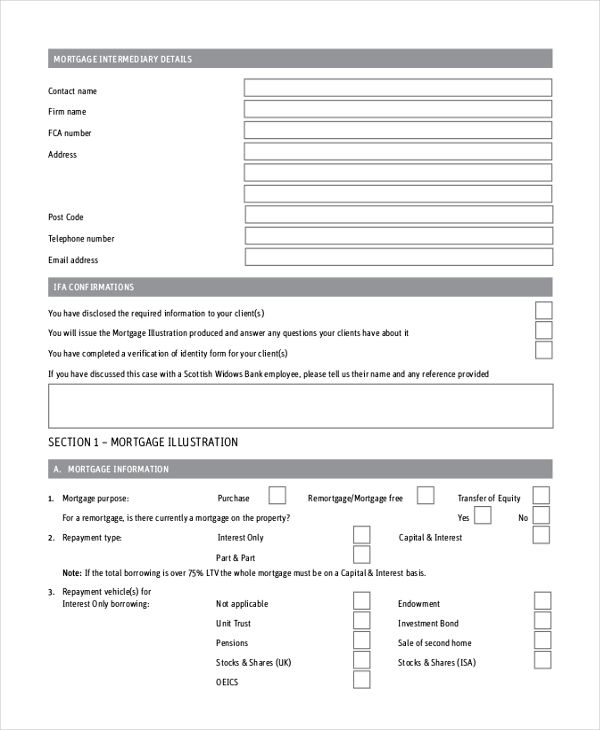 FREE 13+ Mortgage Application Form Samples, PDF, MS Word, Google Docs
