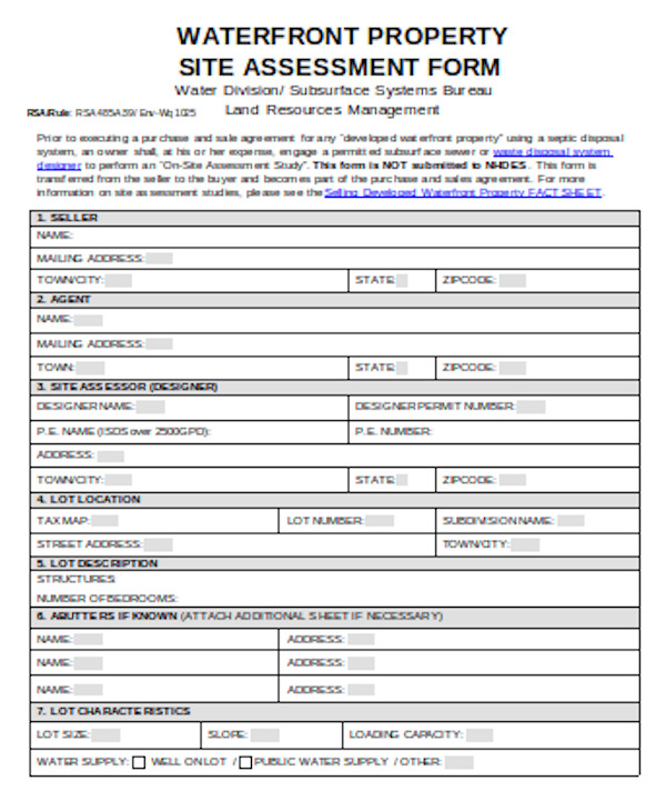FREE 9+ Sample Property Assessment Forms in PDF | MS Word