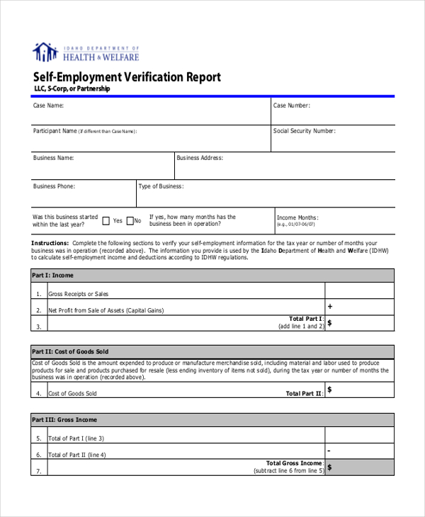 FREE 14+ Self-Employment Form Samples, PDF, MS Word, Google Docs, Excel