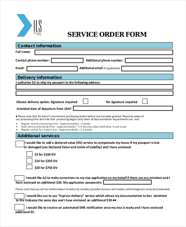 FREE 25+ Sample Service Forms in PDF | Excel | Word