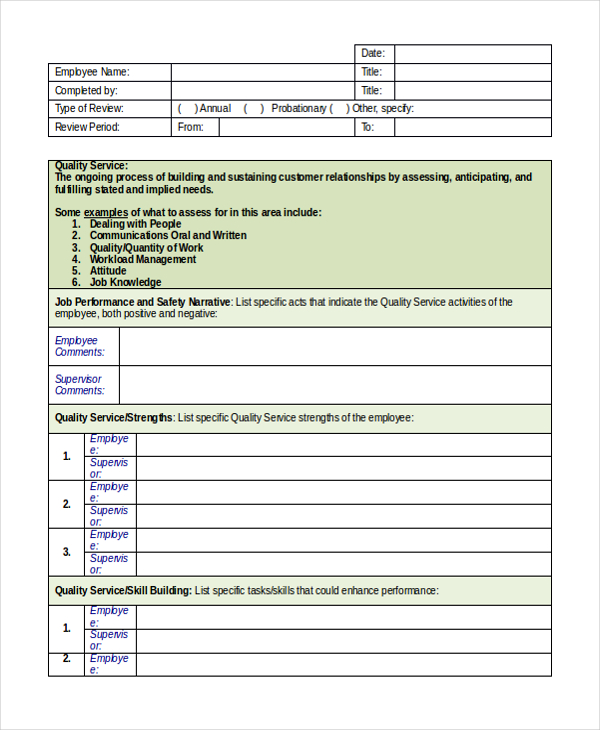 FREE 11+ Sample Skills Assessment Forms in PDF | MS Word | Excel