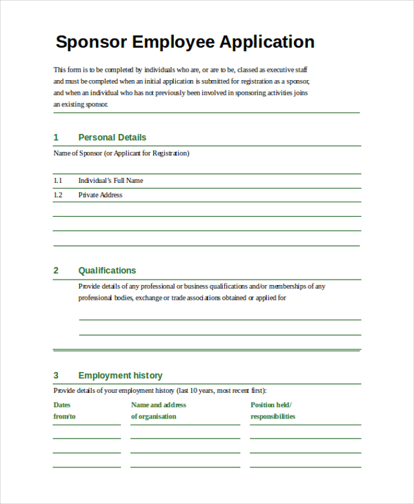 FREE 12+ Sample Employee Application Forms in PDF | MS Word | Excel
