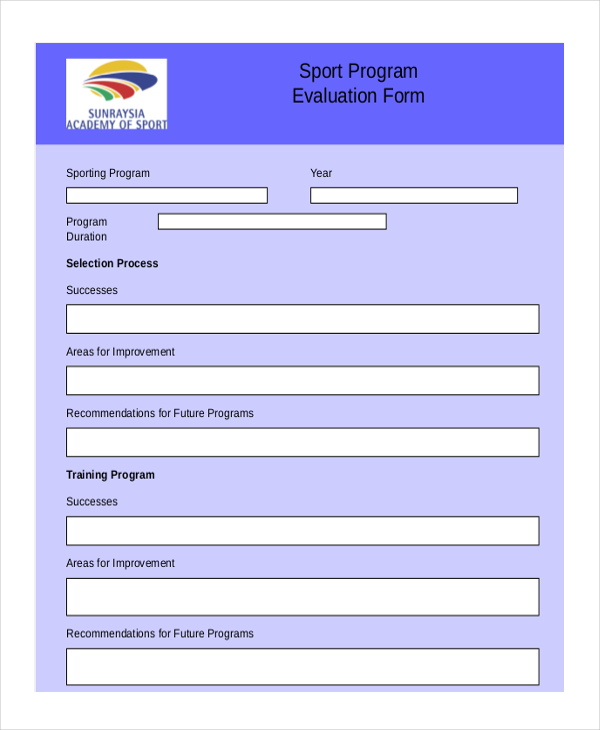 FREE 13+ Sample Program Evaluation Forms in PDF | Excel | Word