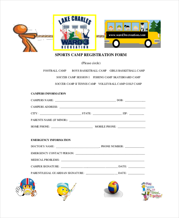 FREE 13+ Sample Camp Registration Forms in PDF | Excel | Word