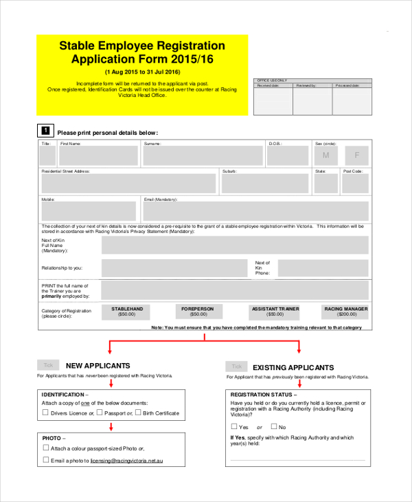 FREE 12+ Sample Employee Application Forms in PDF | MS Word | Excel