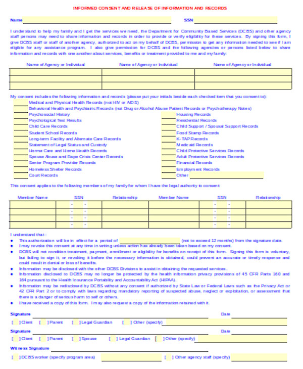 FREE 10+ Sample Release of Information Forms in PDF | Word | Excel